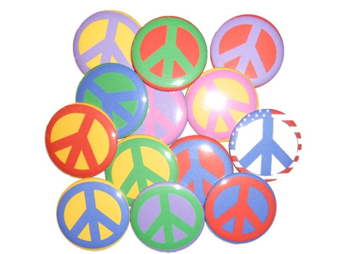 Peace Sign, Peace Symbol, Peace Emblem, Peace Logo, 2 1/4 Inch Pin-back ...