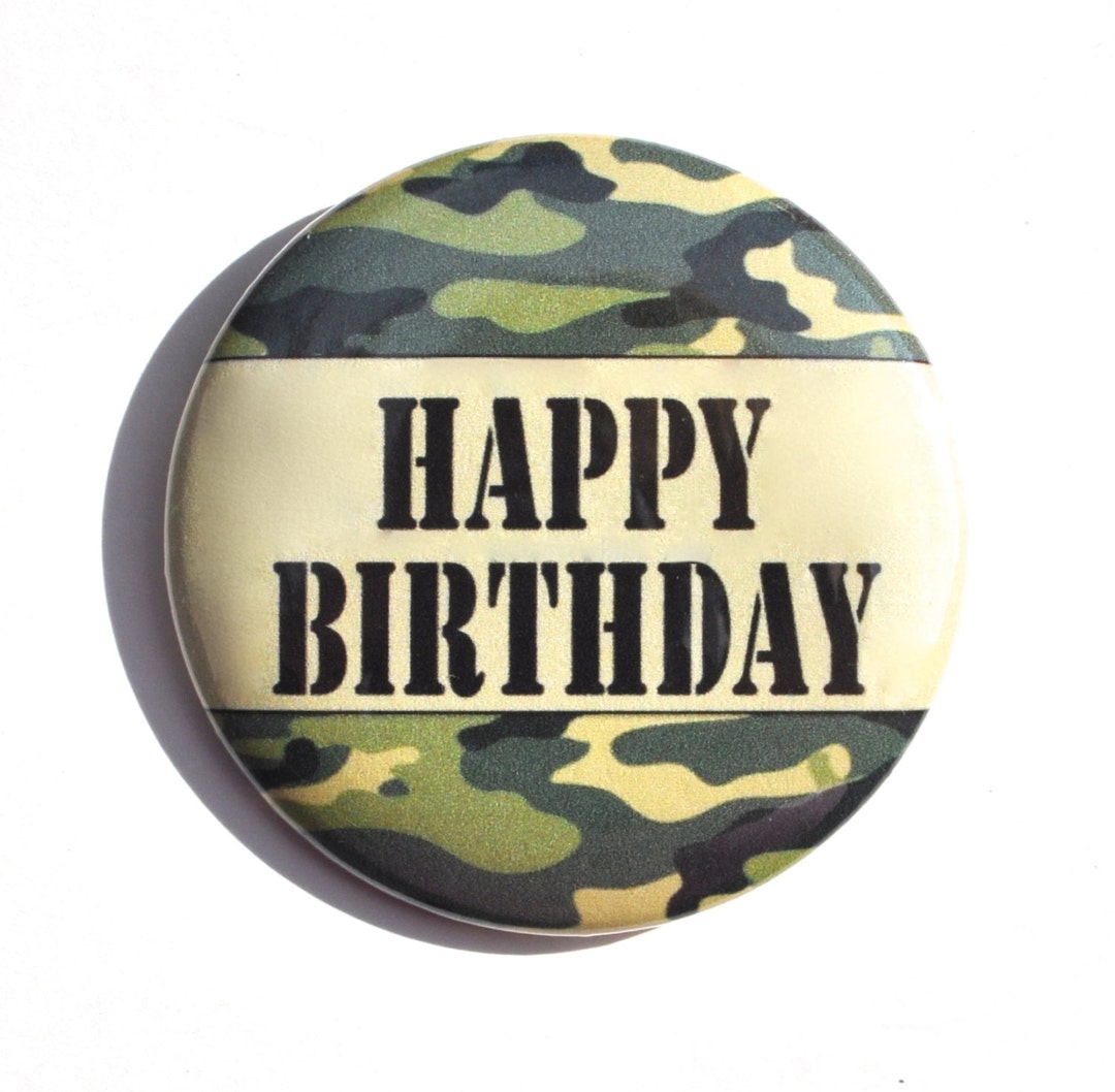 Camo Birthday Military Birthday Hunters Button Camouflage Theme ...
