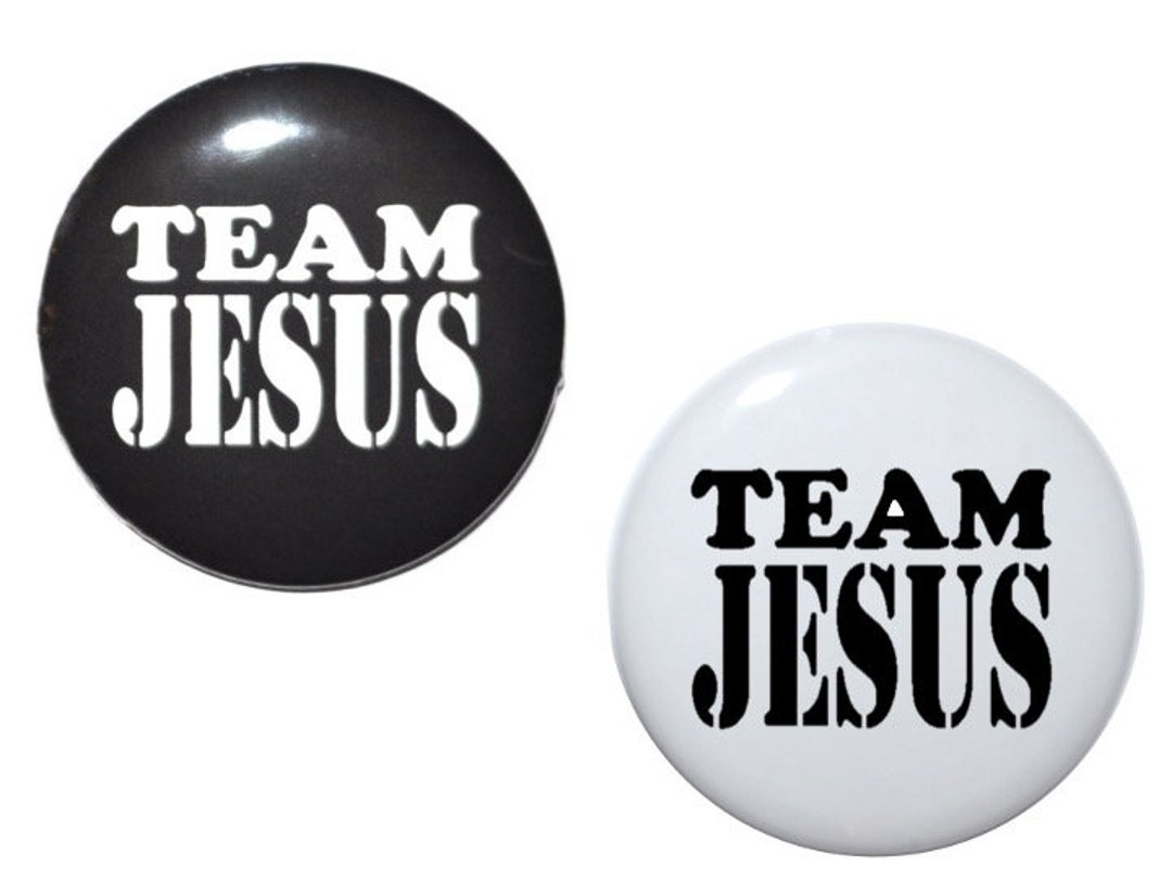 Christian Button TEAM JESUS Religious Pin 2 1/4 Inch Button Pin-back ...