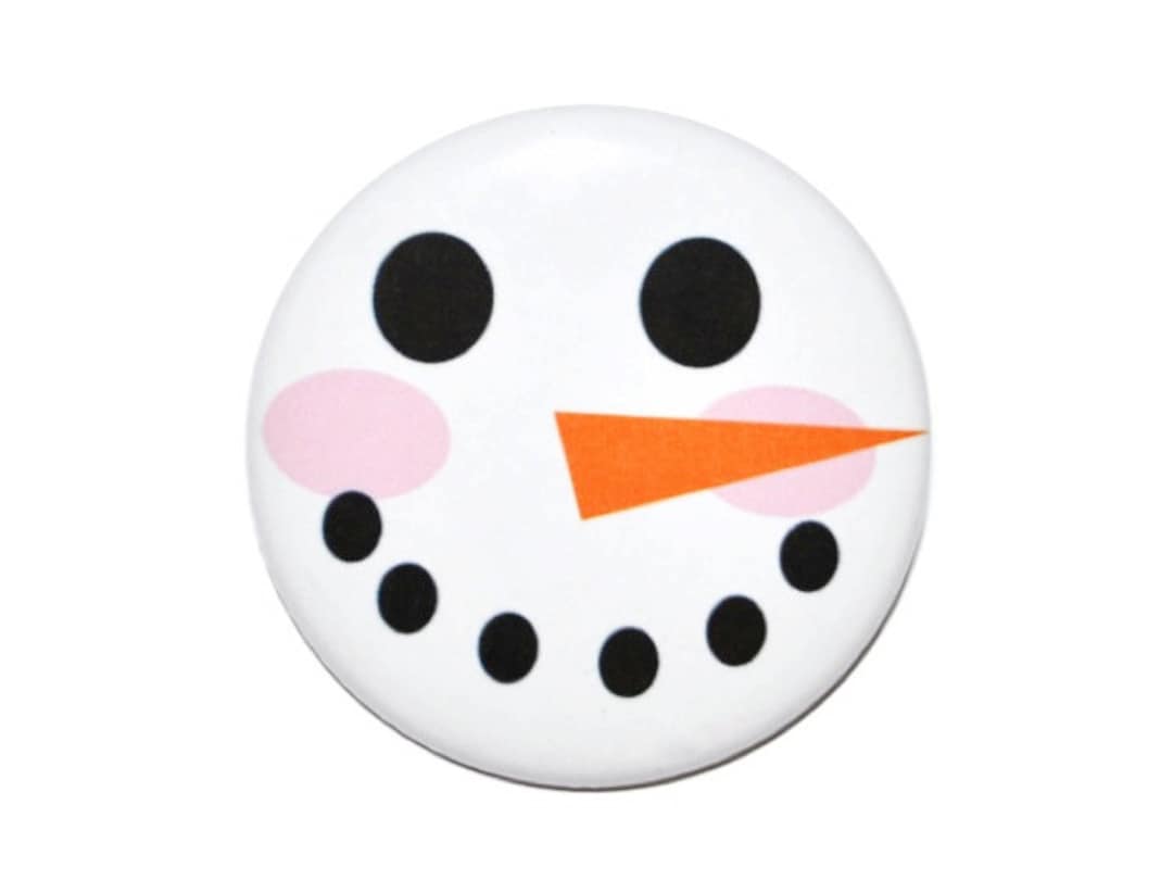 Snowman Christmas Pin Holiday Button Winter Pin 2 1/4 Inch Button - Etsy
