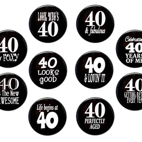 40th Birthday Button - Etsy