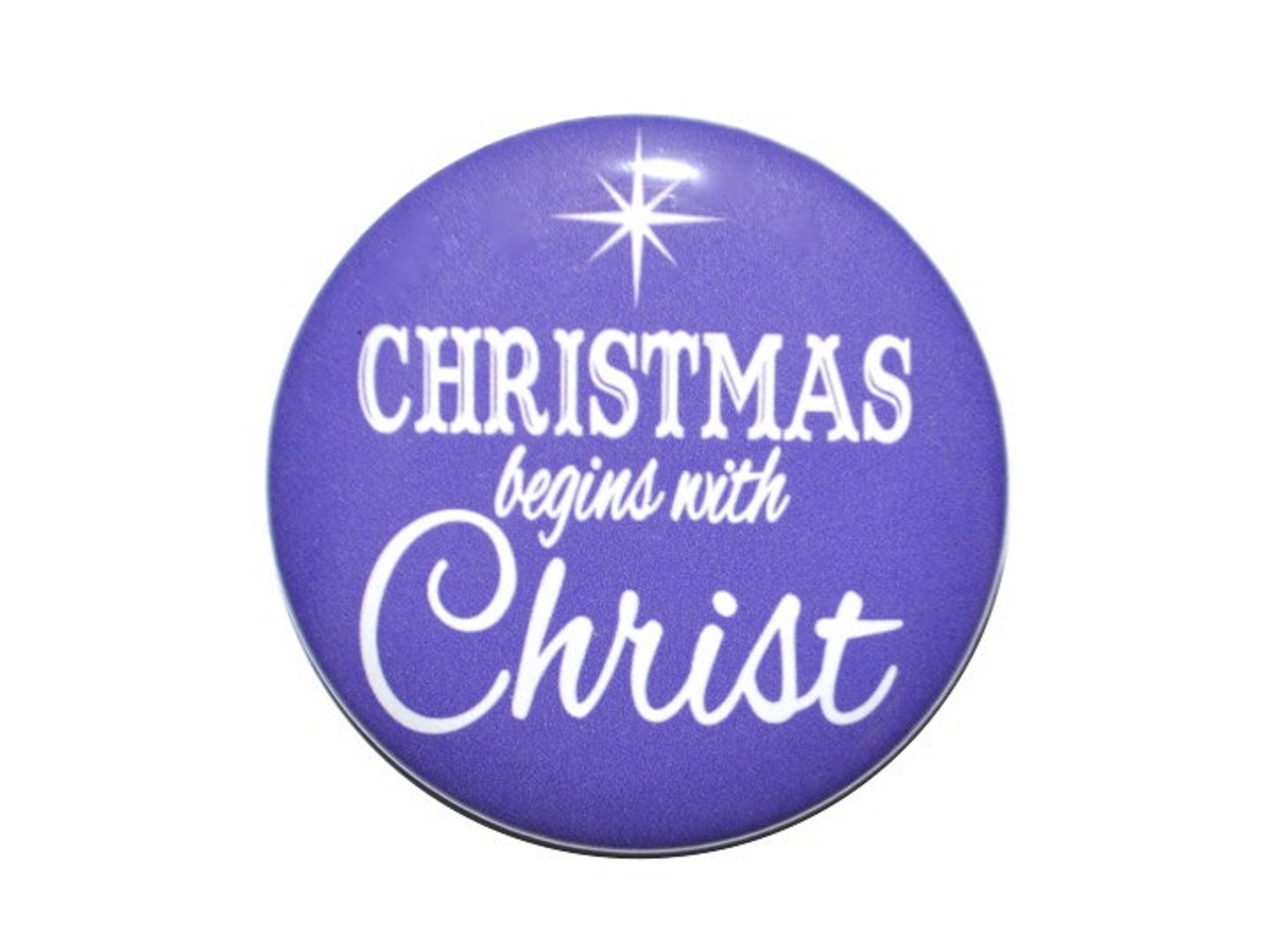 Christmas Begins With Christ Christmas Button Happy Holiday - Etsy