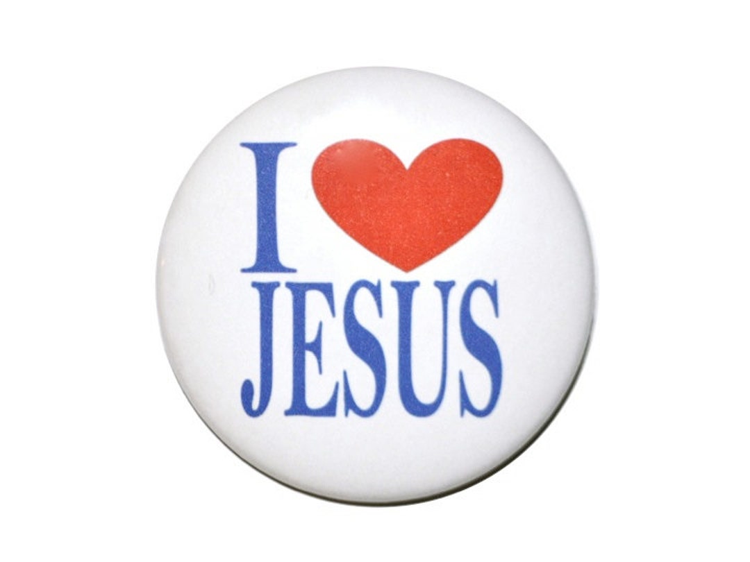 Christian Button, I HEART Jesus, I Love Jesus Pin, Christian Pin Jesus ...