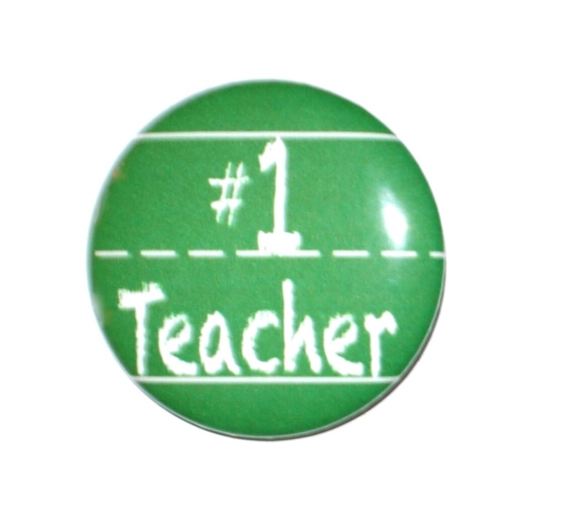 Best Teacher 1 Teacher 2 1/4 Inch Pin Back Button Gifts for | Etsy