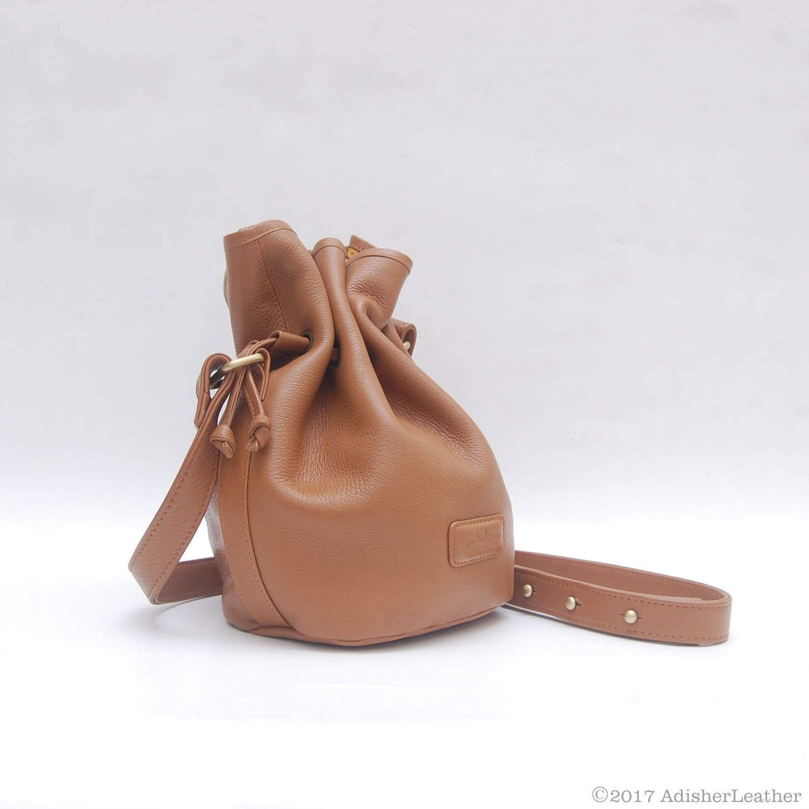 Classic Drawstring Bucket Bag Small Leather Sling Bag Women Hippie Boho ...