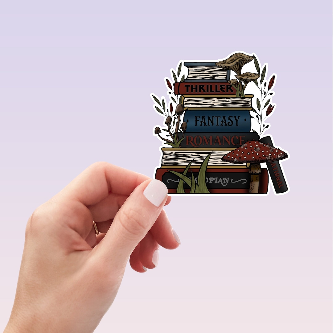 Vinyl Sticker // Cottagecore Book Stack - Etsy