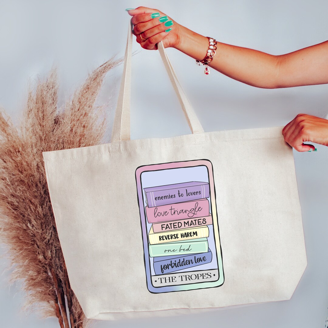 Canvas Tote // Book Tropes Tarot Card - Etsy