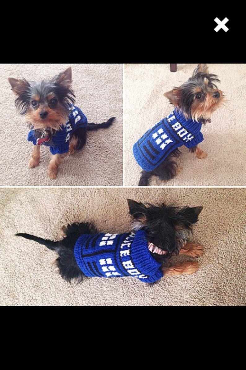 Doctor Who TARDIS inspired Dog Sweater | Etsy