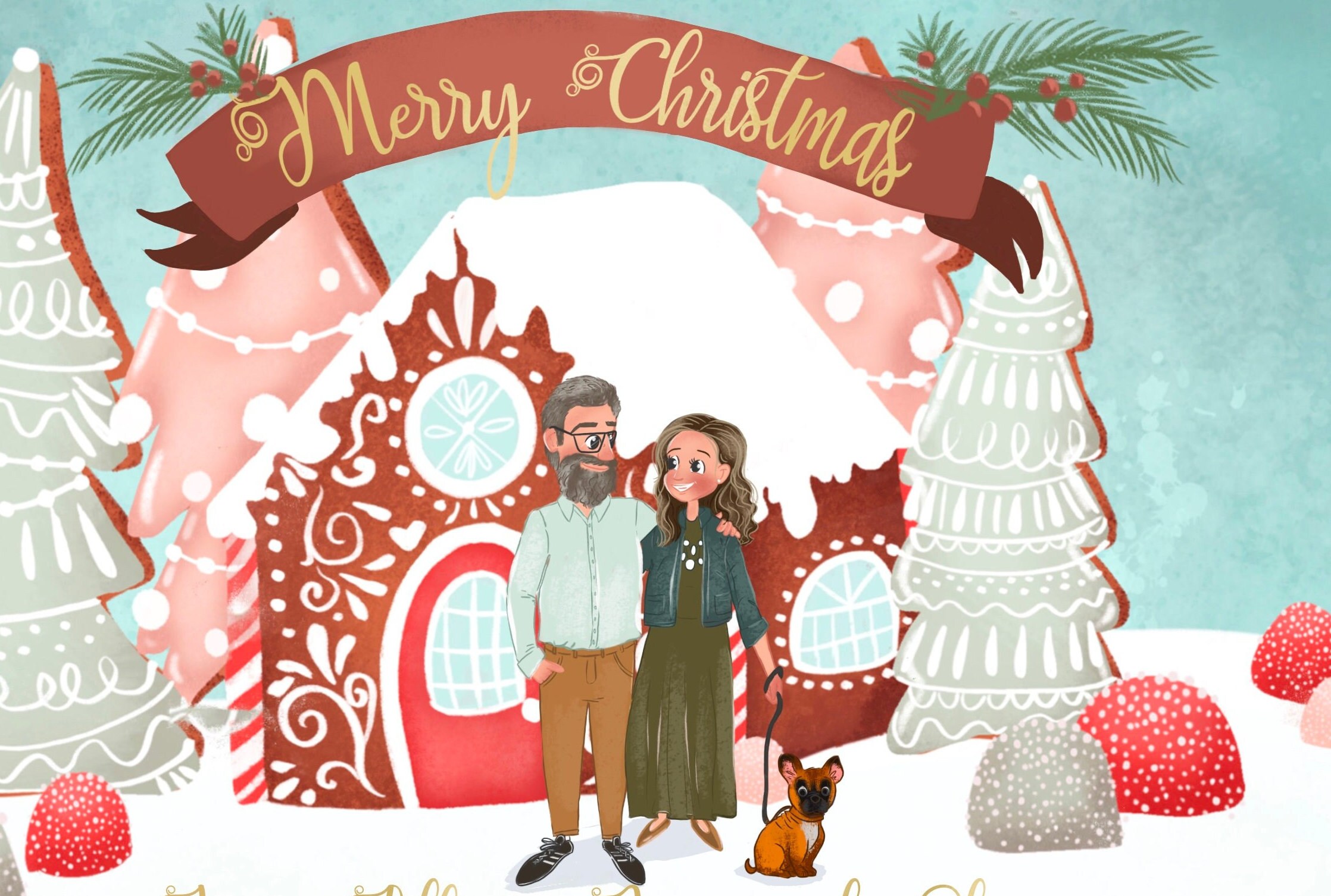 Portrait Christmas Tree Card Digital File • Personalized Holiday Card ...