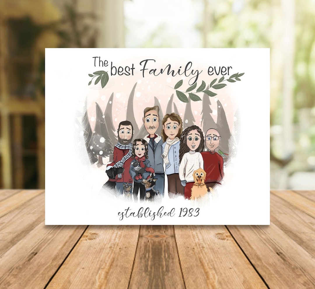 Custom Illustrated Portrait, Custom Illustration, Mother's Day ...