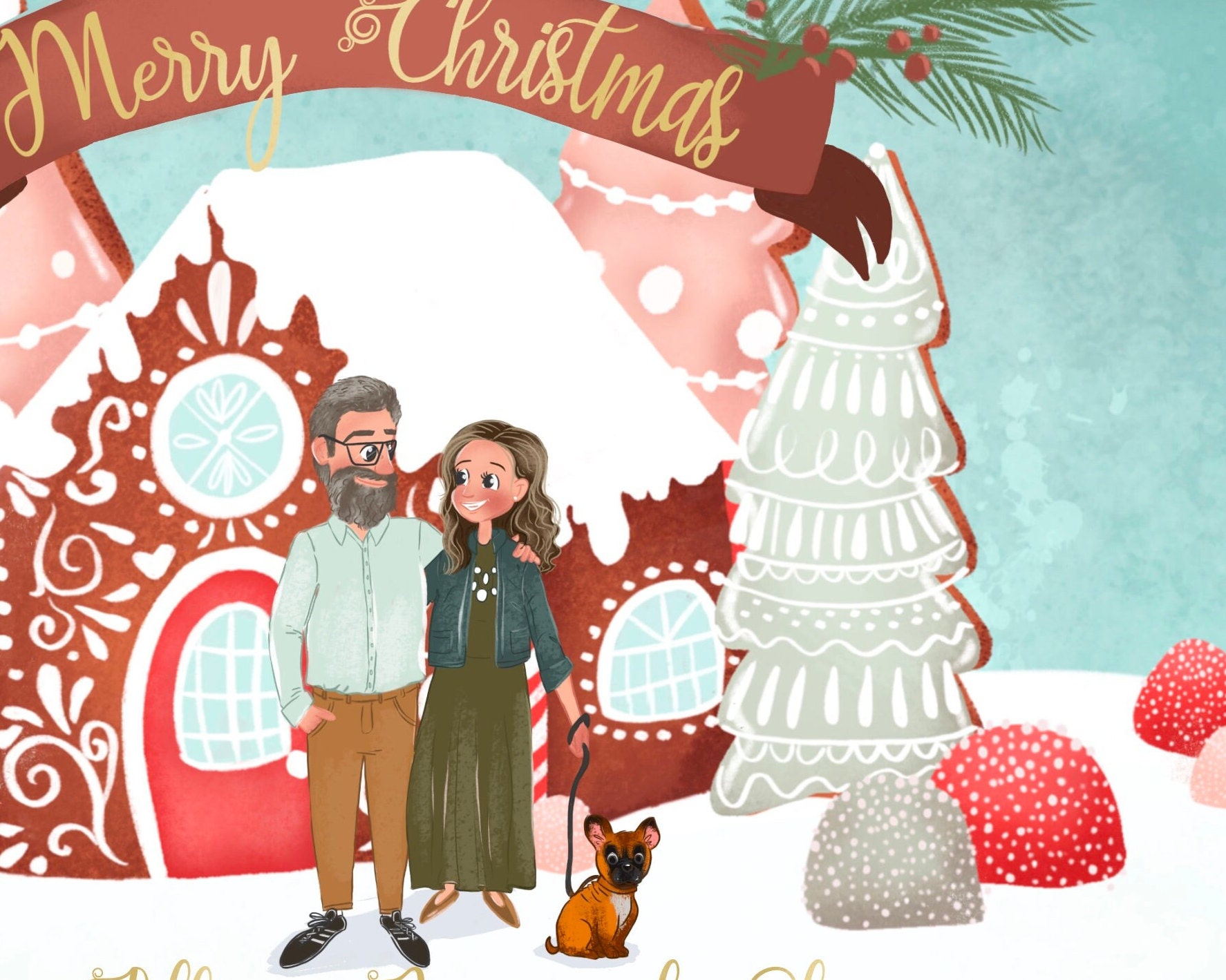 Portrait Christmas Tree Card Digital File • Personalized Holiday Card ...