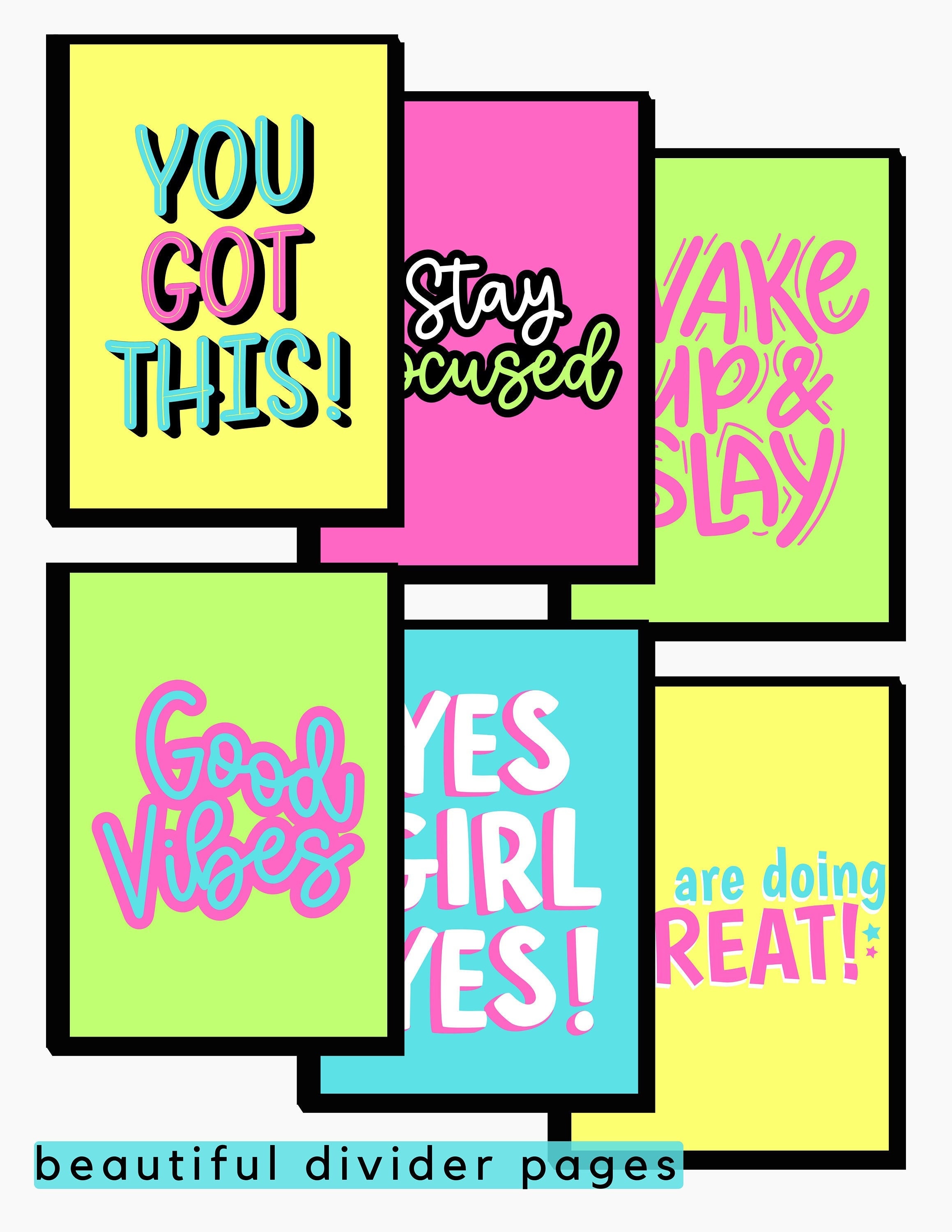 Budget Planner Printable or Digital Bright Retro UNDATED - Etsy