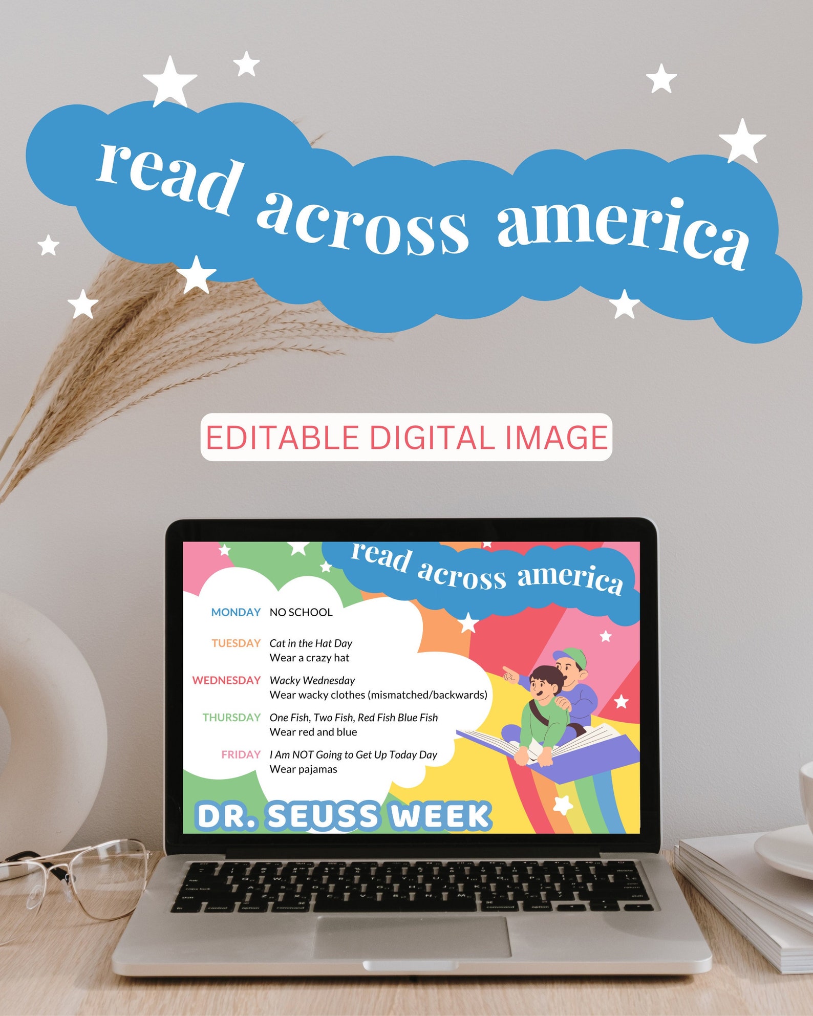 Read Across America Dr. Seuss Week Digital Image - Etsy