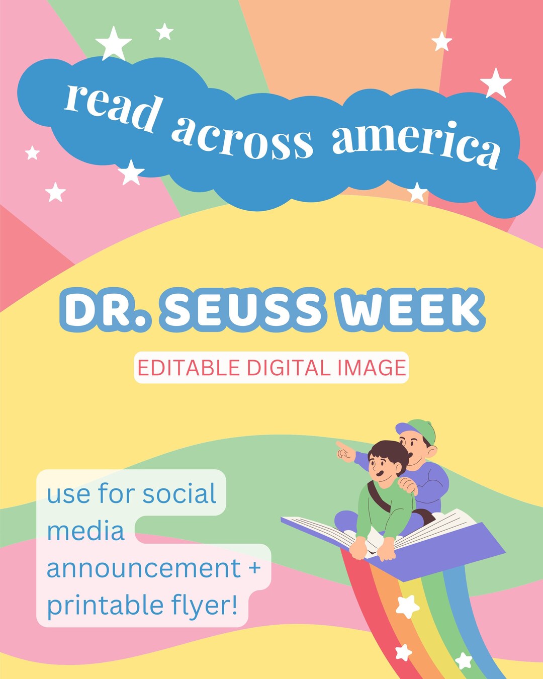 Read Across America Dr. Seuss Week Digital Image - Etsy