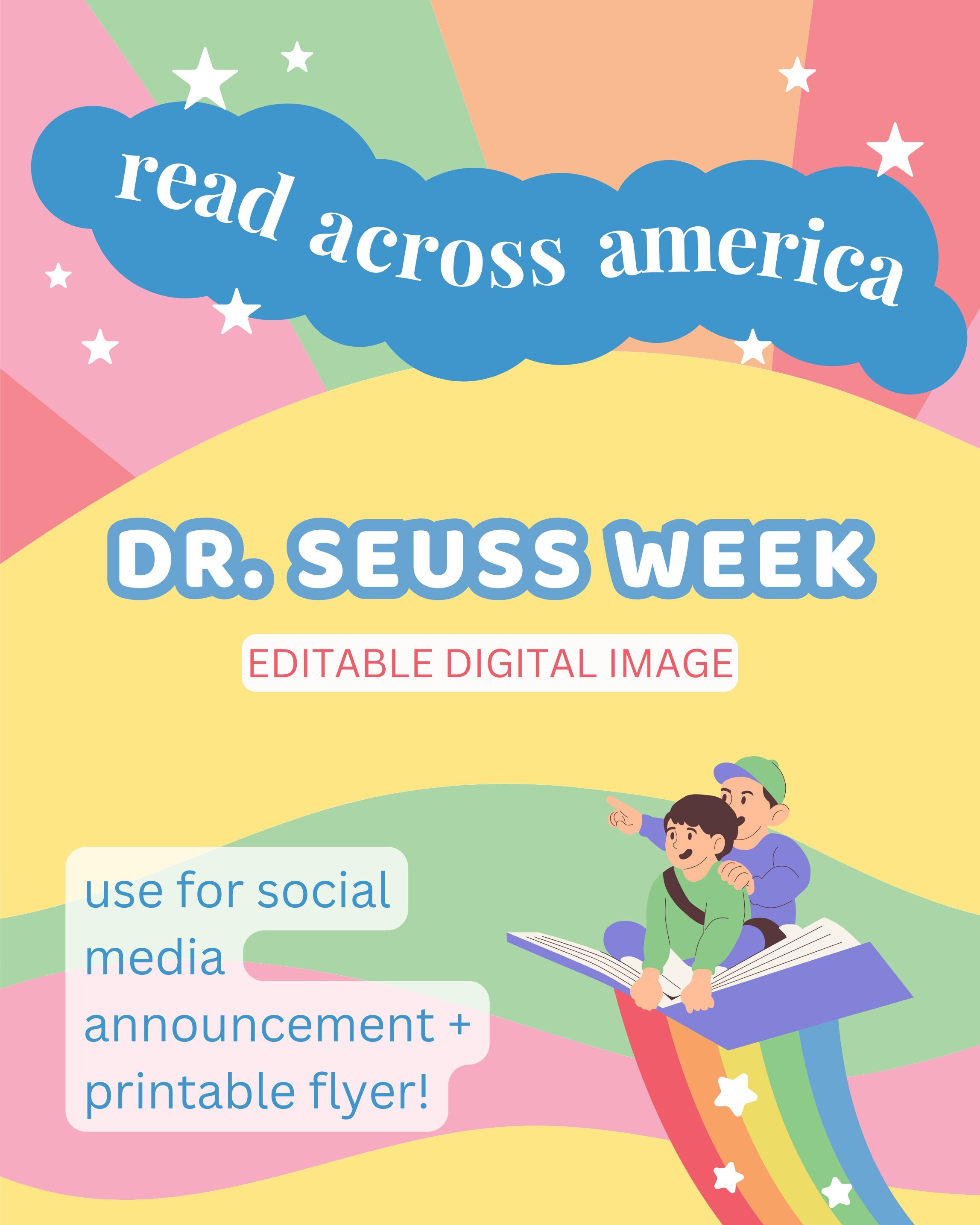 Read Across America Dr. Seuss Week Digital Image - Etsy