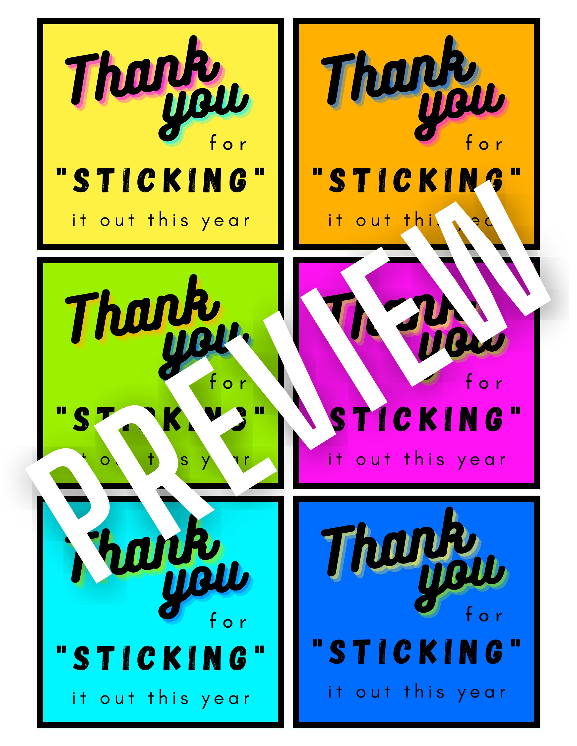 Teacher Appreciation Tags -- Sticky Notes - Etsy