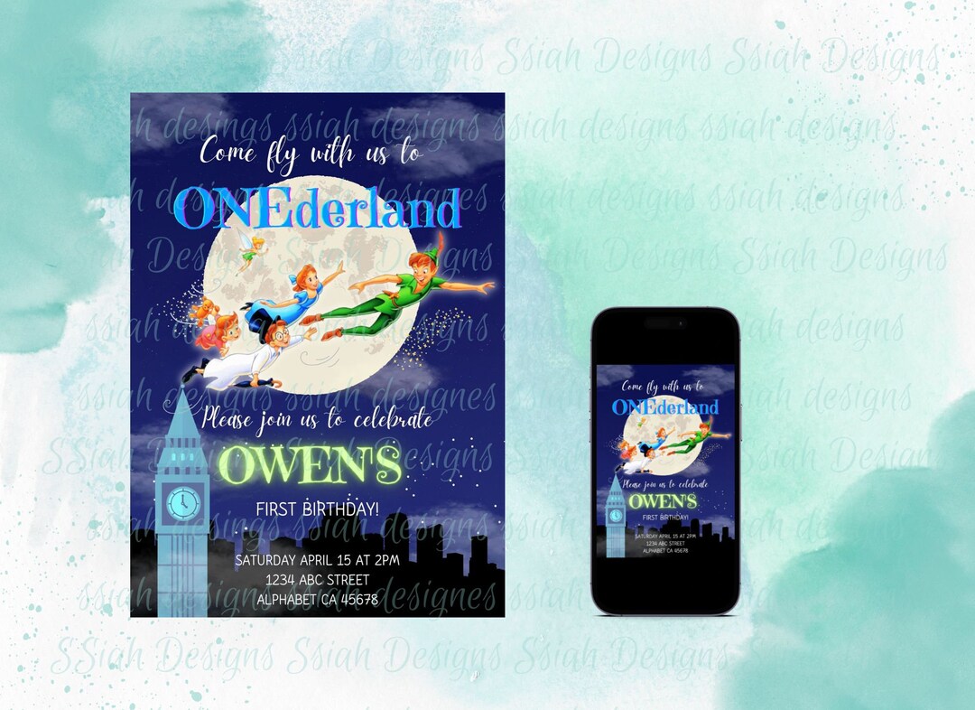 Peter Pan Birthday Invitation/ Digital Template - Etsy