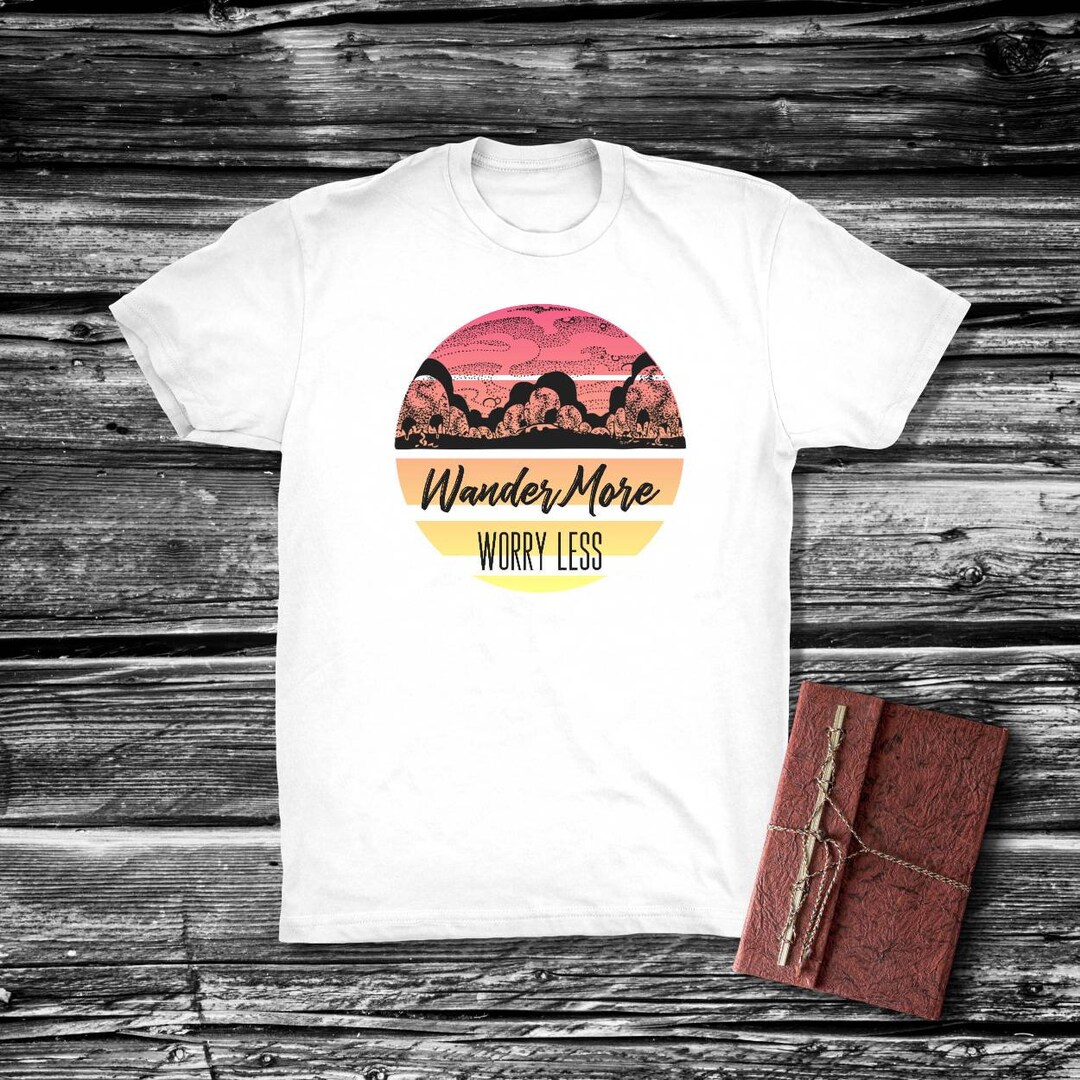 Wander More Worry Less Softstyle Graphic Tee, Wander Shirt, Explore Tee ...