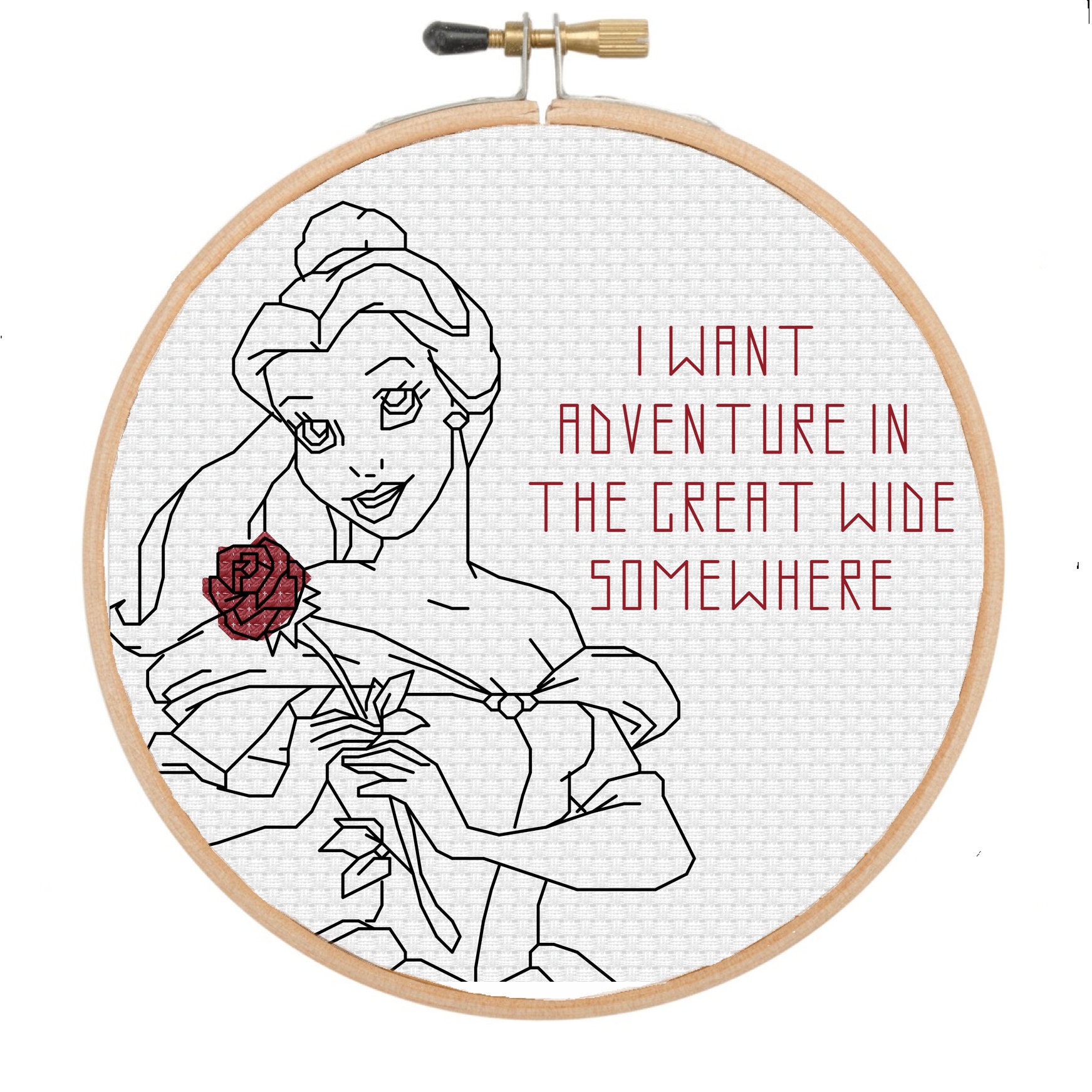 Beauty and the Beast Disney Belle Cross Stitch Pattern Craft Supplies ...