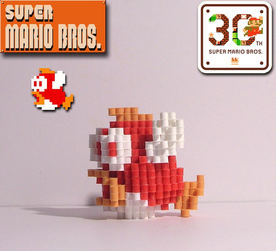 SUPER MARIO BROS. - 3D Cheep Cheep (pixel Bead Figure) - Etsy