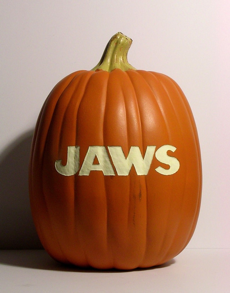 JAWS Poster Art Hand-Carved Foam Pumpkin 12 | Etsy