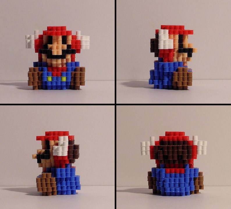 SUPER MARIO BROS. 3D Game Over Mario pixel Bead Figure - Etsy