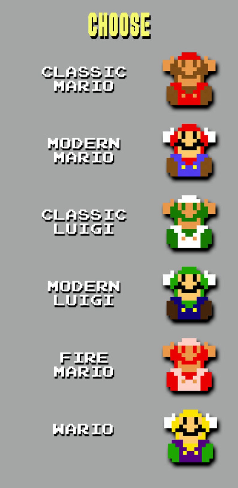 SUPER MARIO BROS. 3D Game Over Mario pixel Bead Figure - Etsy