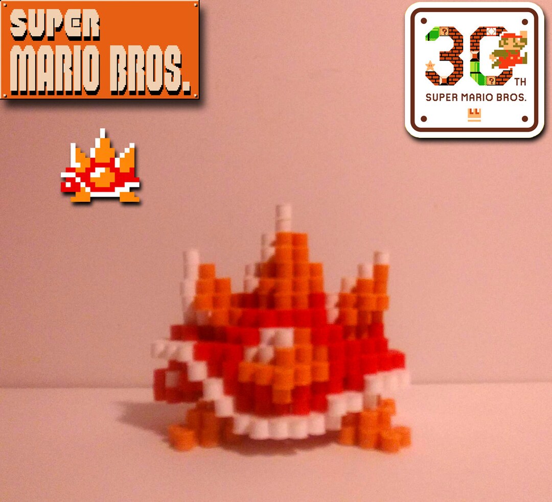 SUPER MARIO BROS. 3D Spiny pixel Bead Figure - Etsy