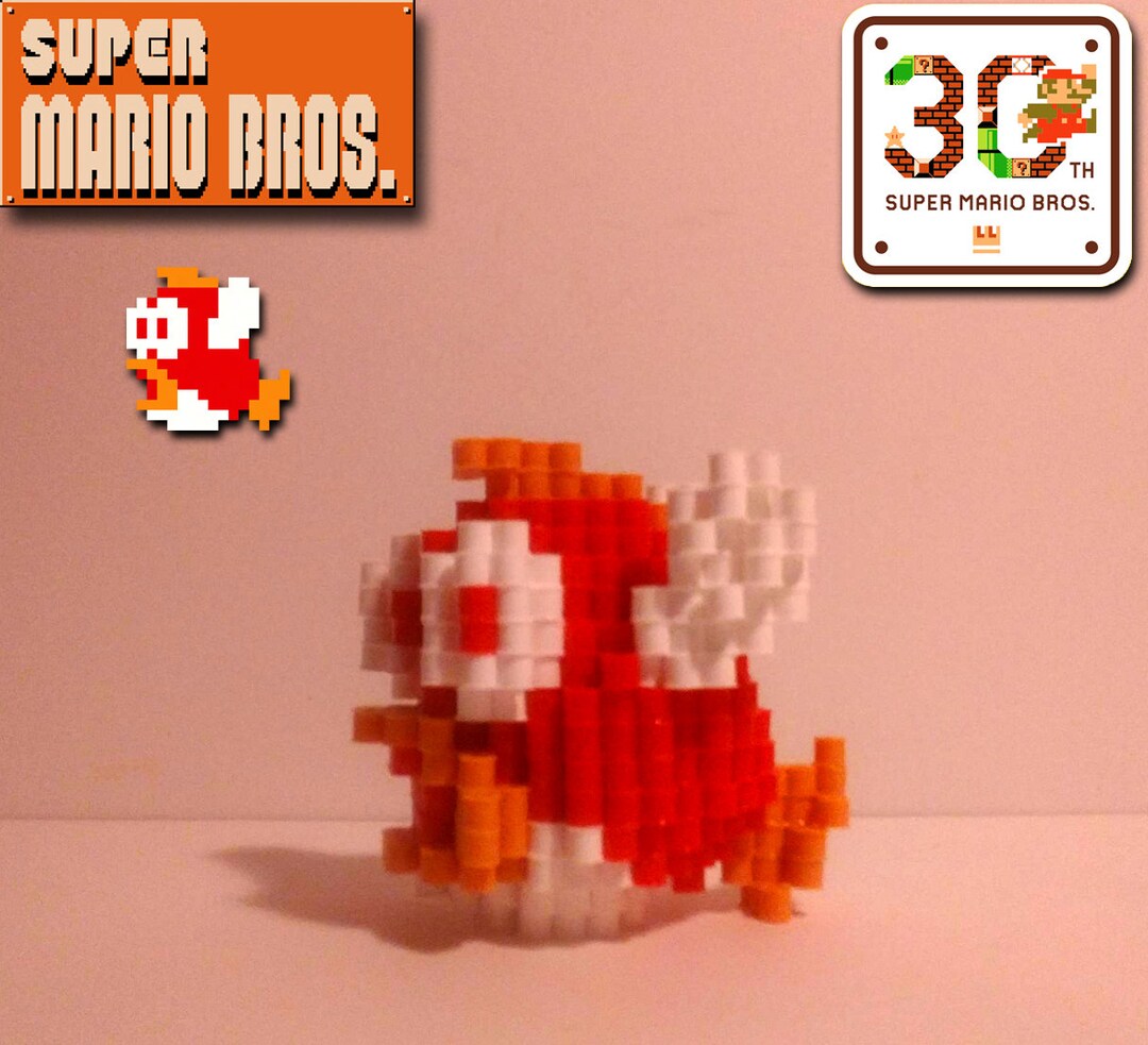 SUPER MARIO BROS. 3D Cheep Cheep pixel Bead Figure - Etsy