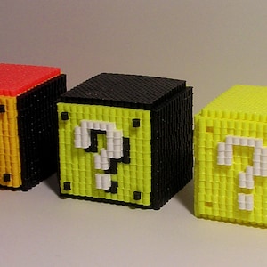SUPER MARIO BROS. - 3D Question Mark Block (pixel Bead Figure) - Etsy