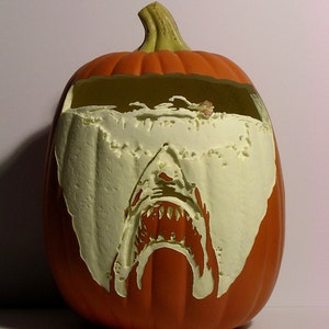 JAWS - Poster Art (hand-carved Foam Pumpkin 12") - Etsy