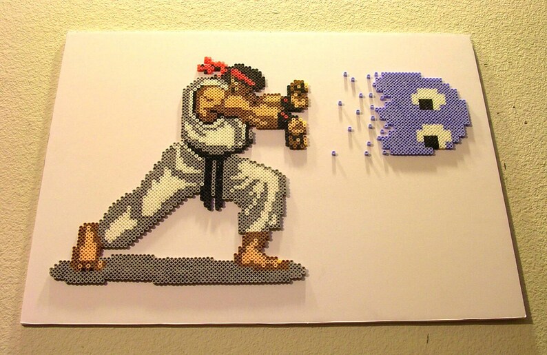 Ha-boo-ken Ryu Shooting Ghost pixel Bead Art | Etsy