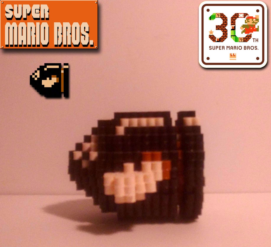 SUPER MARIO BROS. 3D Bullet Bill Pixel Bead Figure - Etsy Portugal
