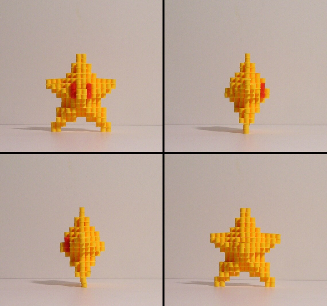 SUPER MARIO BROS. 3D Star pixel Bead Figure - Etsy