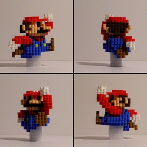 SUPER MARIO BROS. - 3D Jumping Mario W/pipe Base Stand (pixel Bead ...