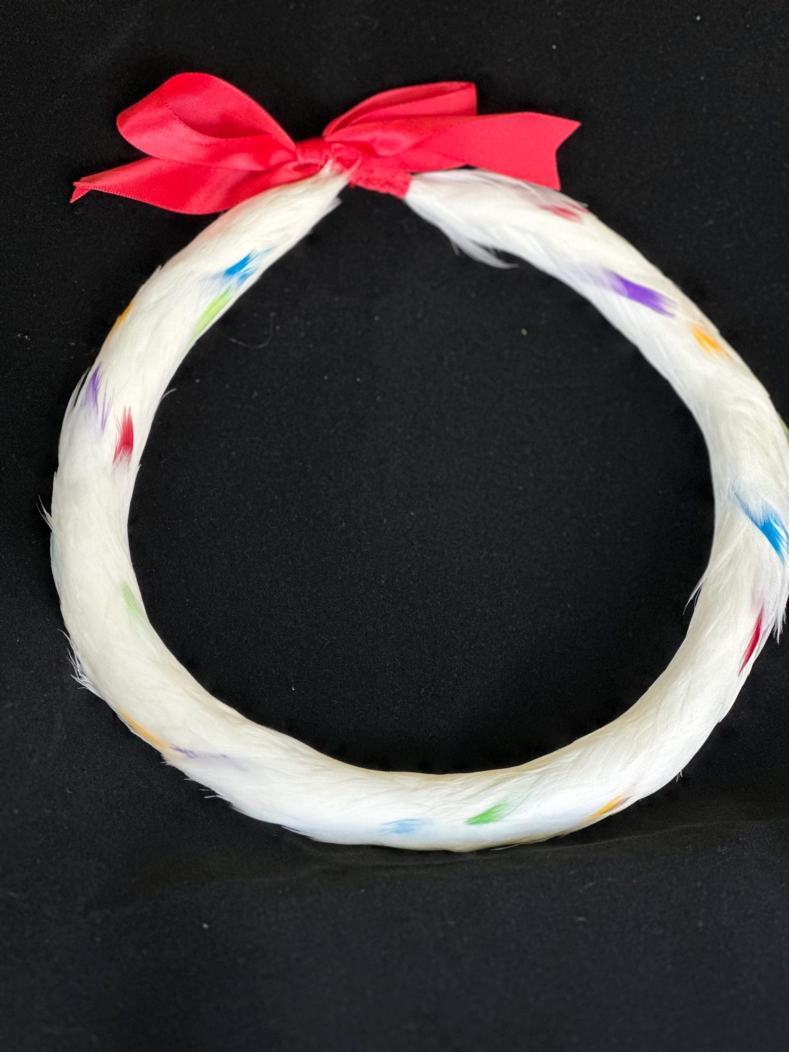 Hawaiian Feather Lei, White With Multi Color Embellishments - Etsy