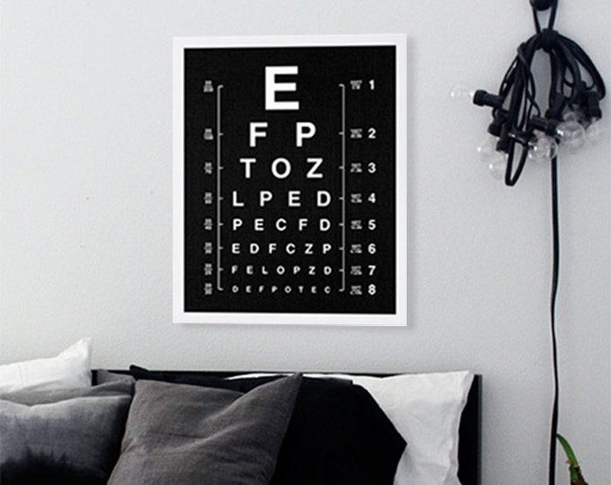 Eye Chart Print Modern Art Black and White Decor Eyechart Oculist Chart ...