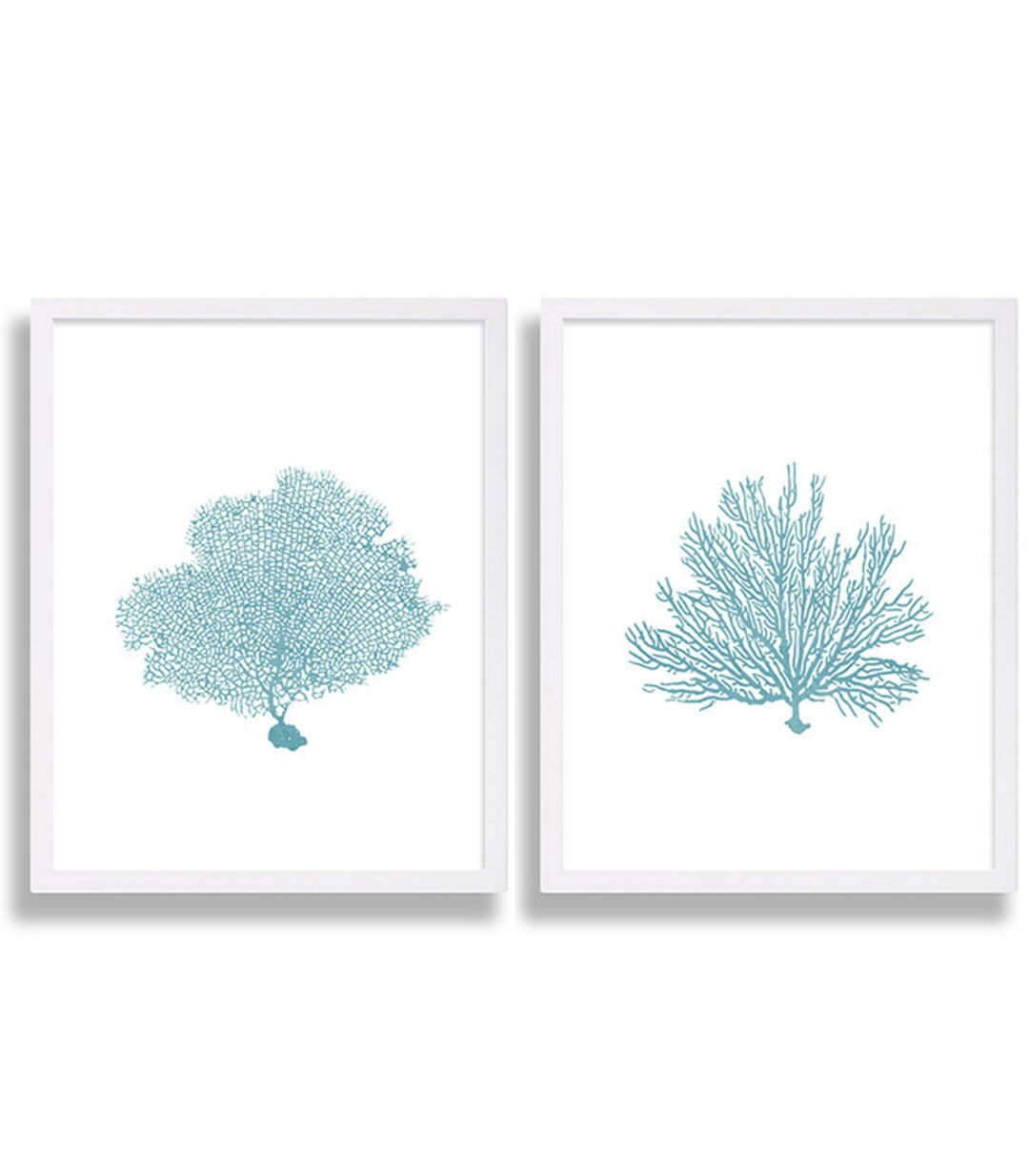 Blue Coral Print Beach Artwork Blue Wall Decor Coral Art Prints ...
