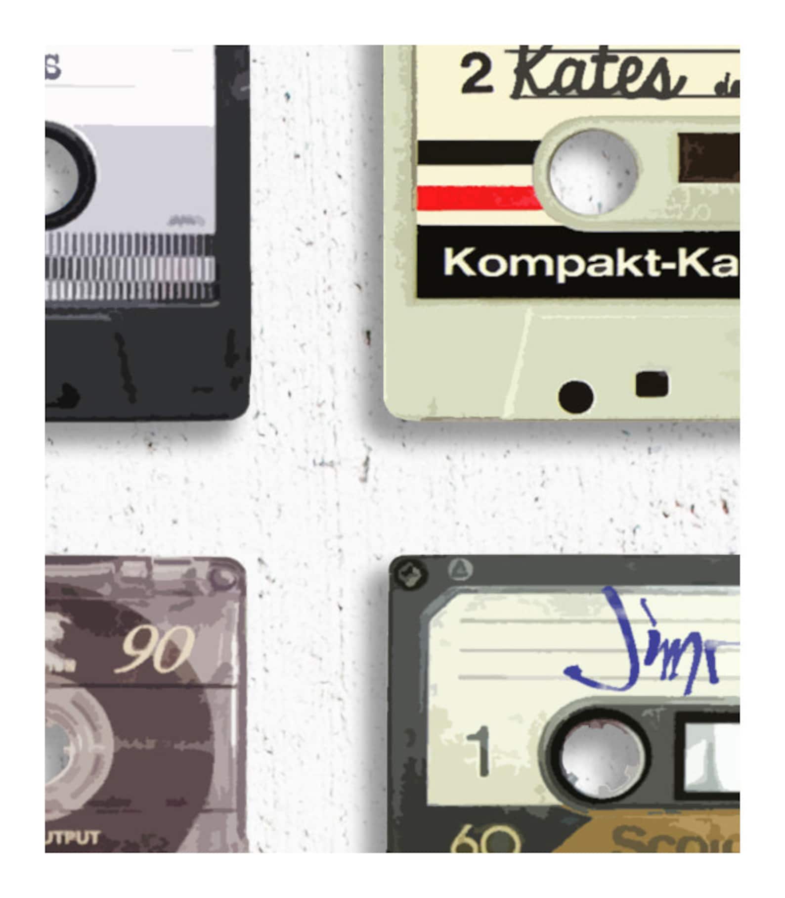 Music Art Print Modern Art Eclectic Print Old Mix Tape Cassette Tape ...