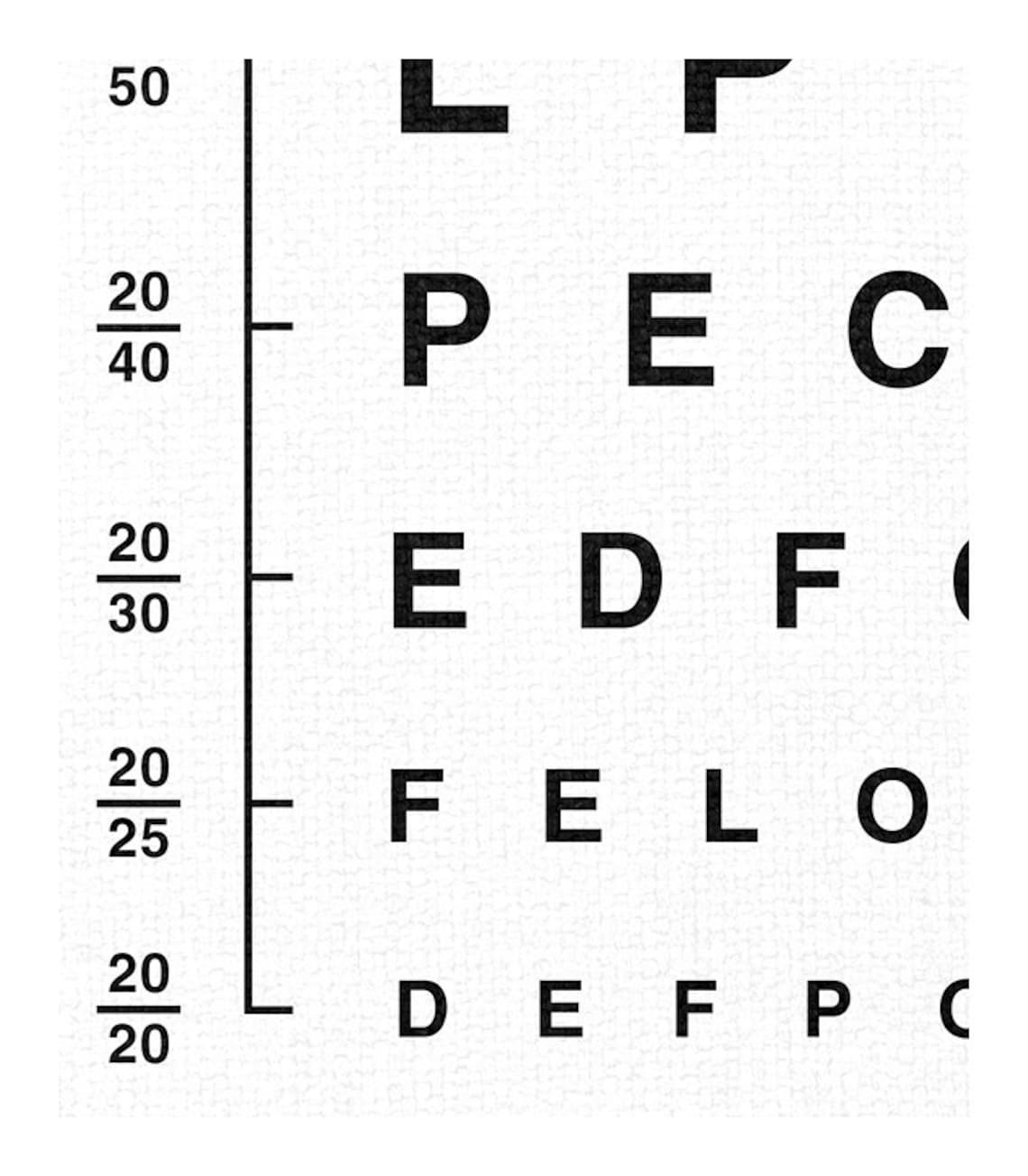 Eyechart Art Print Eye Chart Print Modern Art Black and White Decor ...