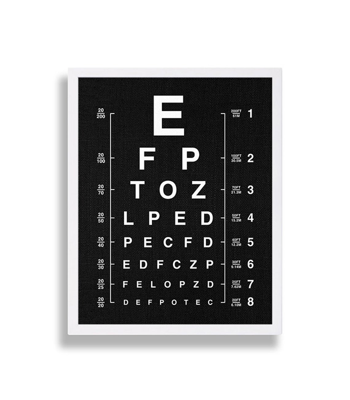 Eye Chart Print Modern Art Black and White Decor Eyechart - Etsy