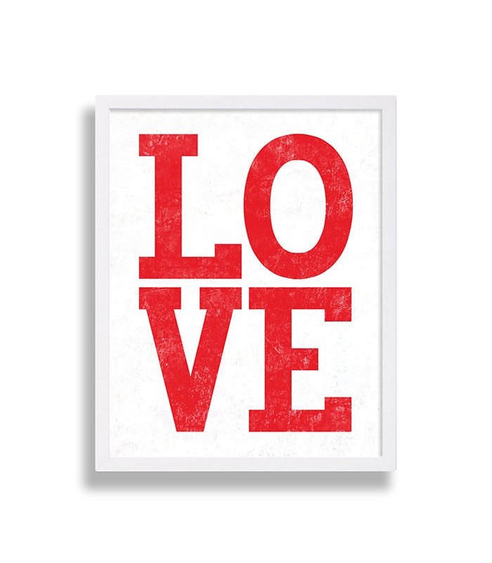 Love Art Prints Typography Prints College Dorm Poster Red and - Etsy