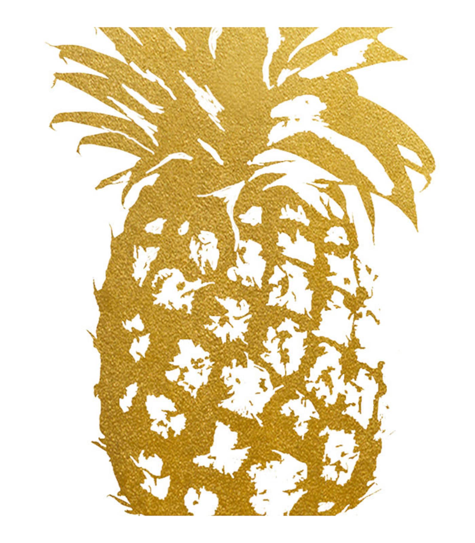 Goldene Ananas Print Faux Gold Folie drucken Minimalist Art | Etsy