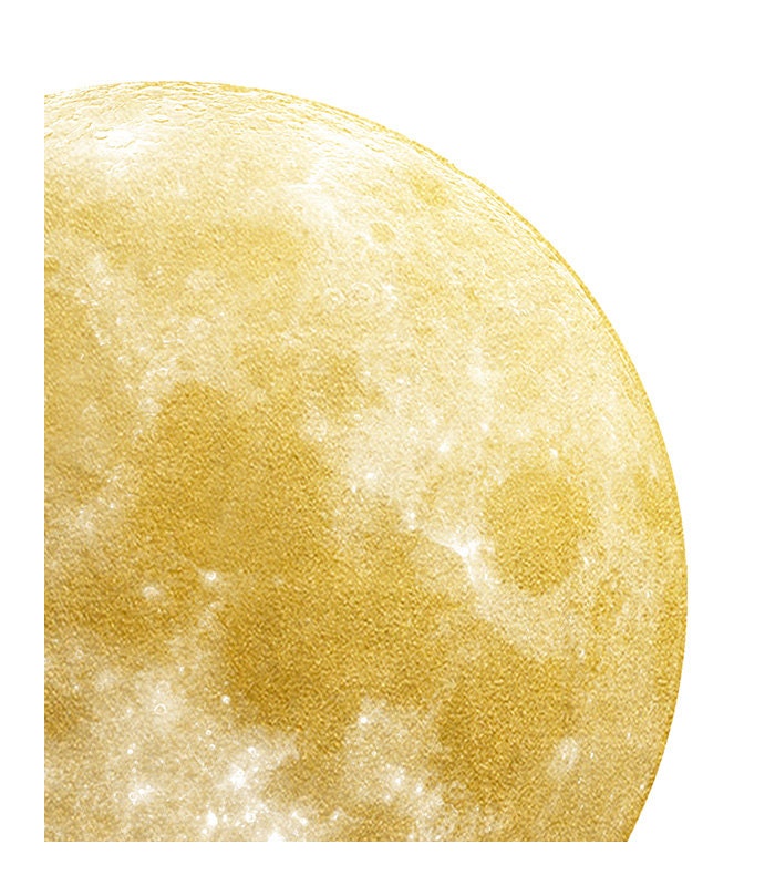 Moon Print Faux Gold Foil Wall Art Gold Artwork Moon Poster - Etsy
