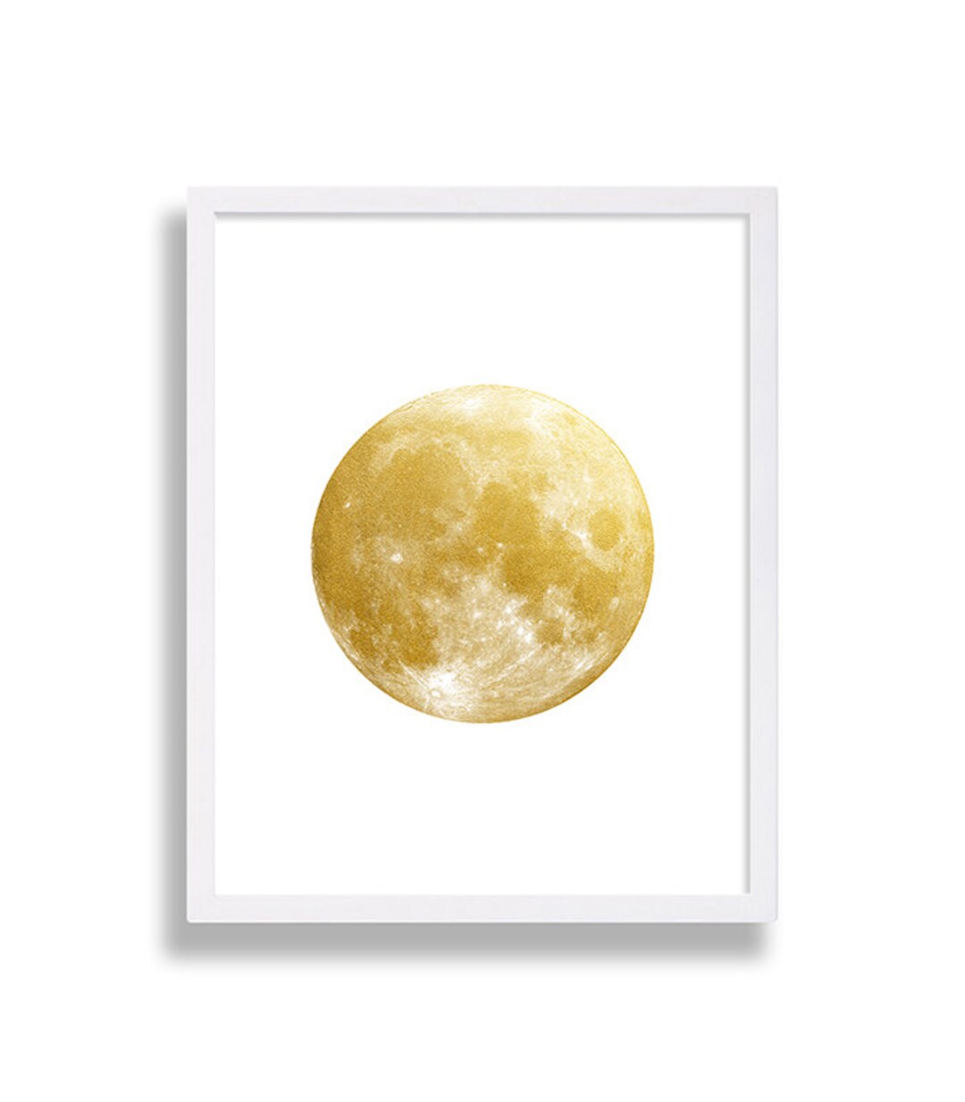 Moon Print Faux Gold Foil Wall Art Gold Artwork Moon Poster Modern Art ...