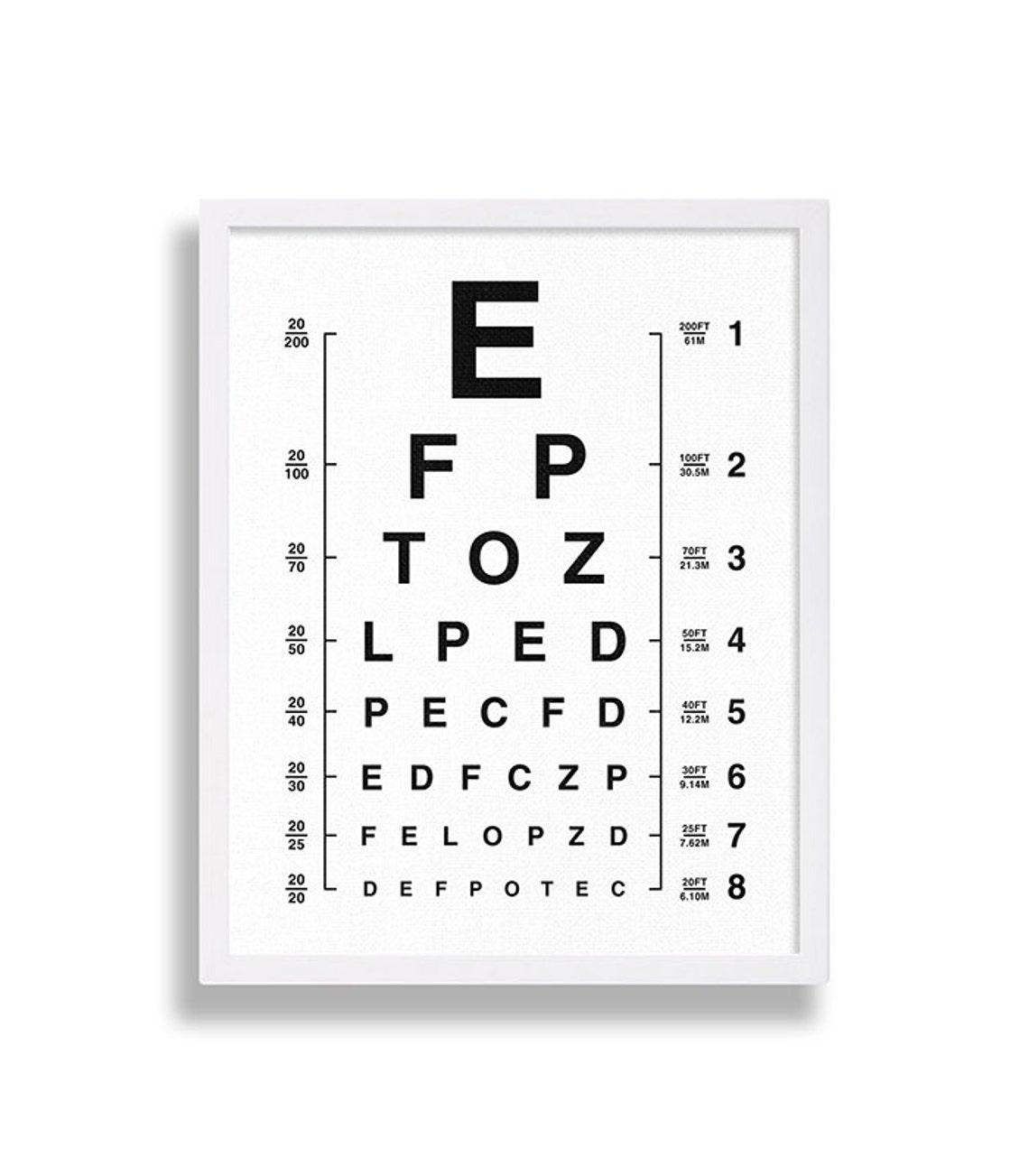 Eyechart Art Print Eye Chart Print Modern Art Black and White Decor ...
