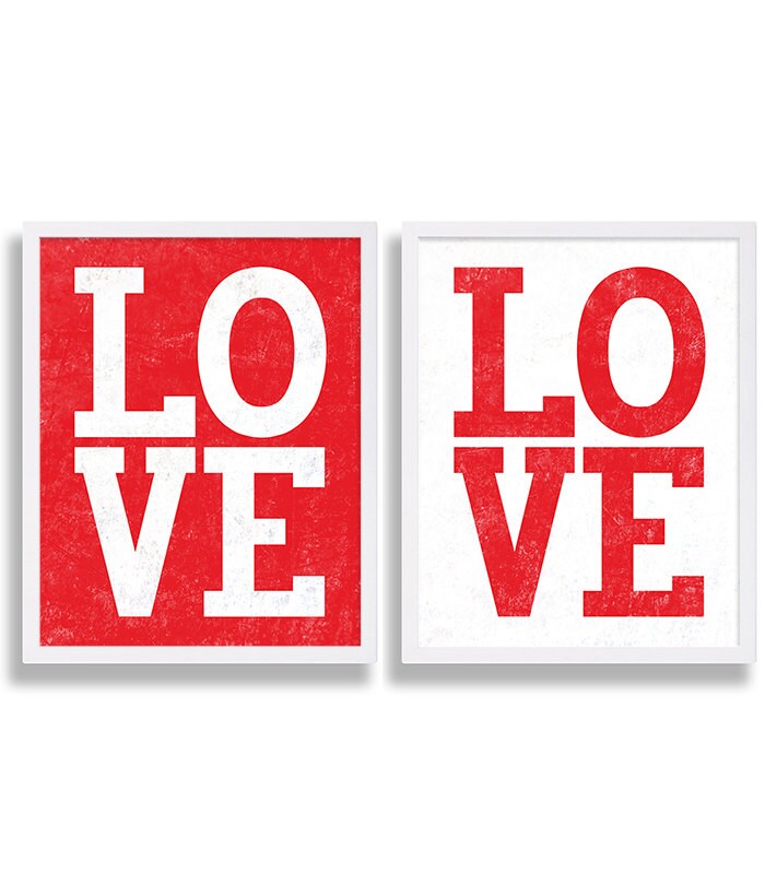 Love Art Prints Typography Prints College Dorm Poster Red and - Etsy