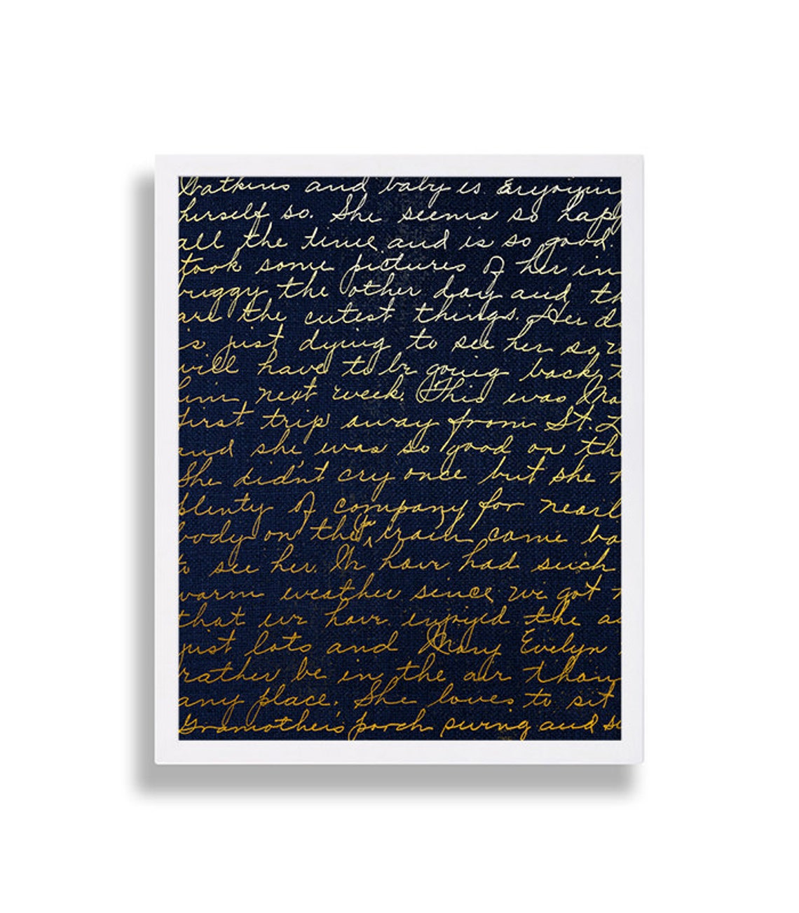 Random Love Letter in Gold Foil Print Typography Art Hand - Etsy