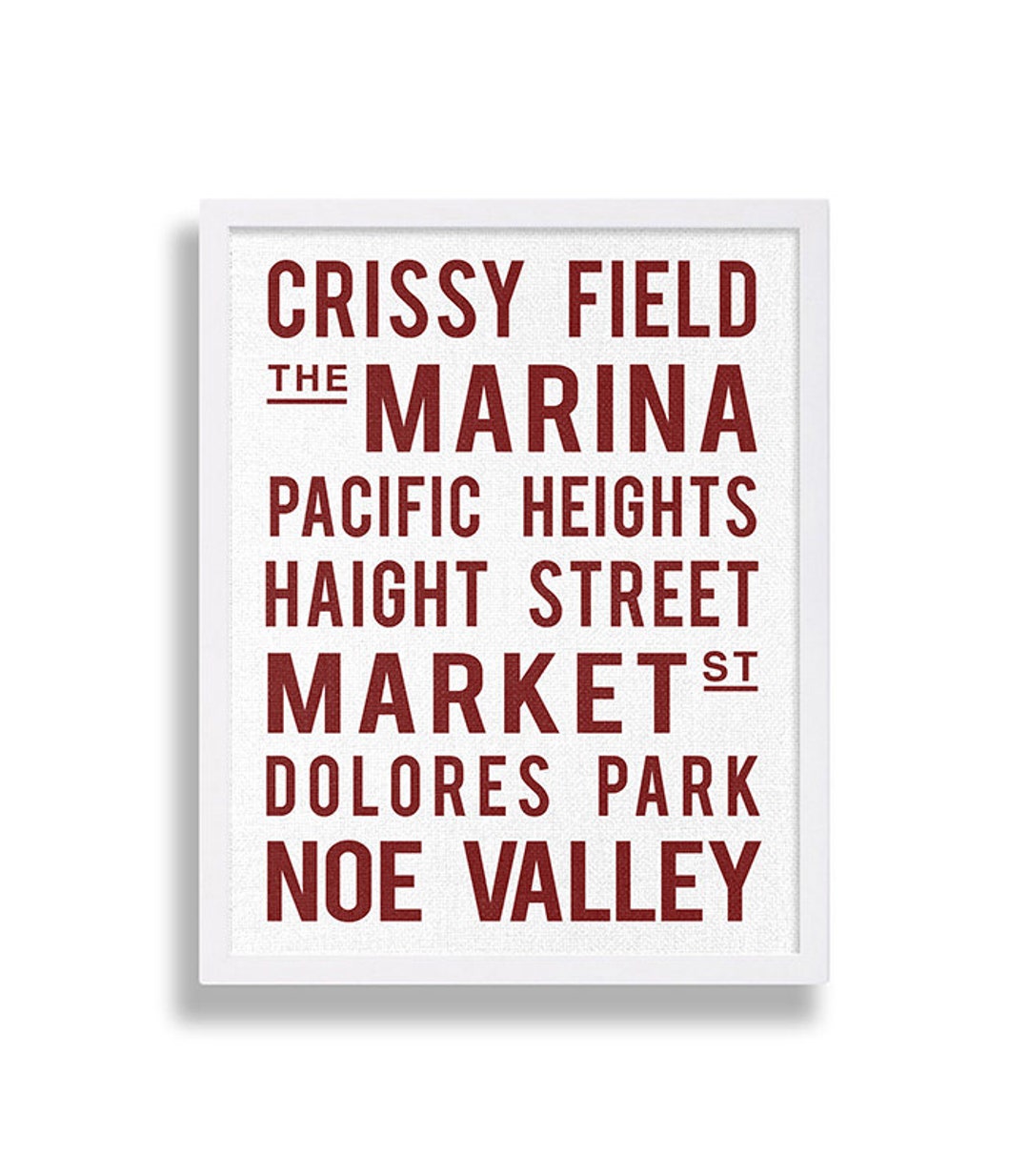 San Francisco Art Print Trolley Stop Print Roll Sign the Marina Pacific ...