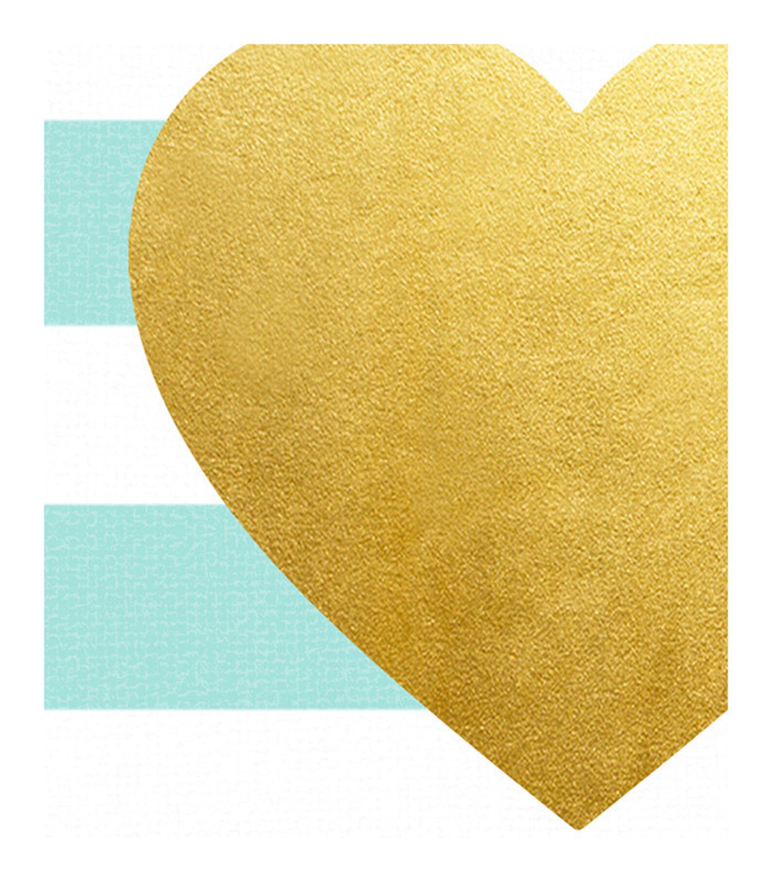 Gold Heart Print Faux Gold Foil Print Robin Egg Blue Art Print Fancy ...